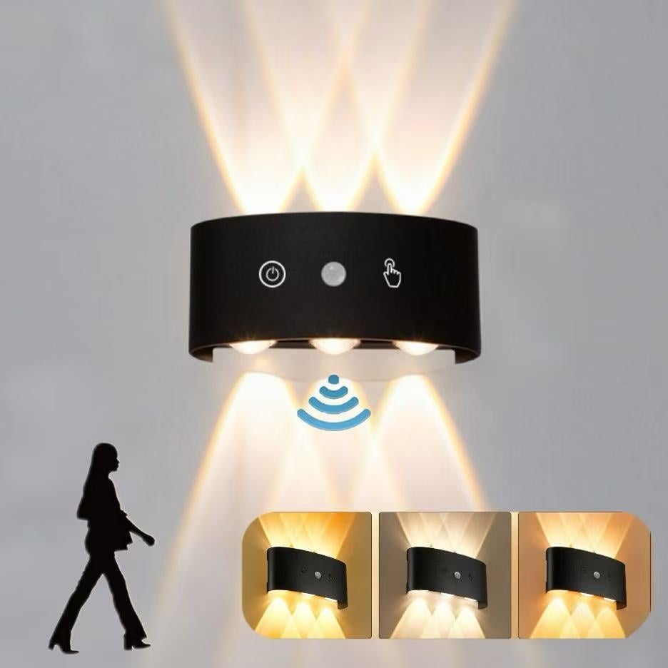 QWINERN Aplique de pared LED para interior,luz tricolor, 6W,con sensor ...