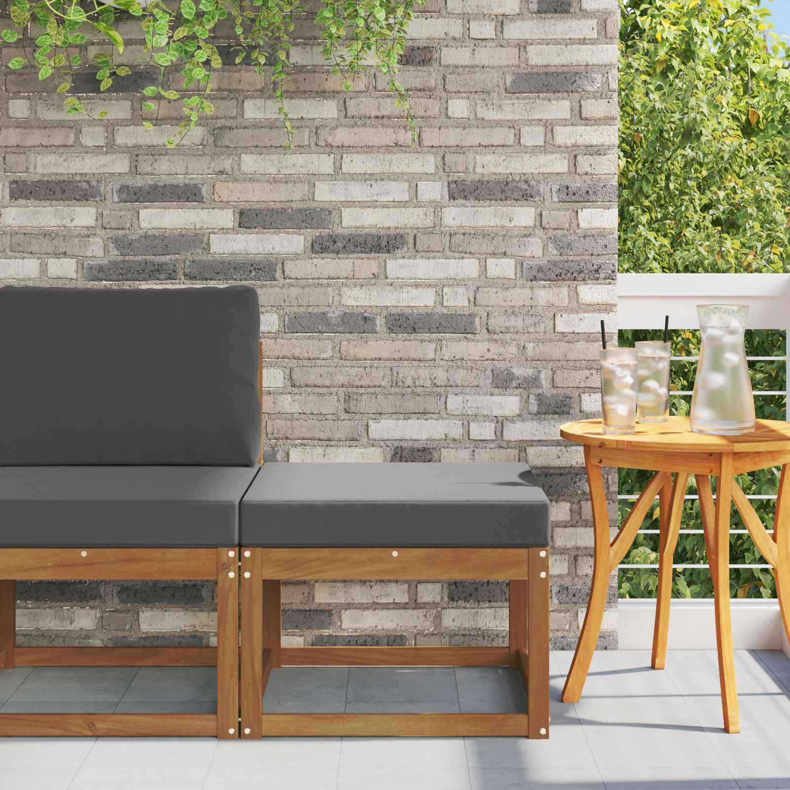 Reposapiés de exterior Madera de Acacia Sólida Natural | Leroy Merlin