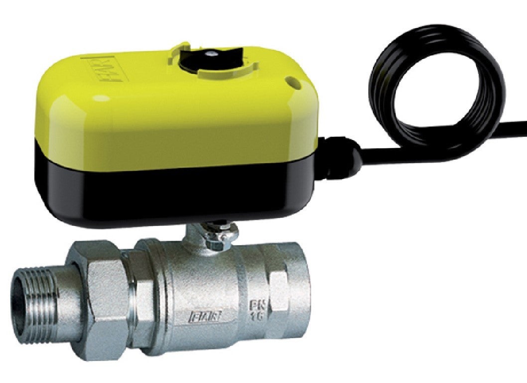 Vanne de zone à bille 2 voies, chromée, avec connexions mâle-femelle Far 300117 - 1 1/4" - 24V ...