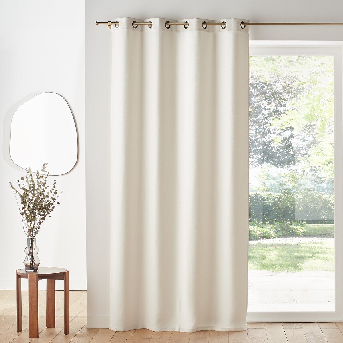 Rideau thermique polaire effet natté, Montego - Ecru - 220 x 140 cm ...