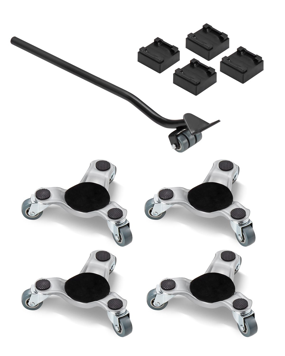 Chariot Déménagement VEVOR 4PCS,Charge 200 kg,3 Roues Pivotantes ...