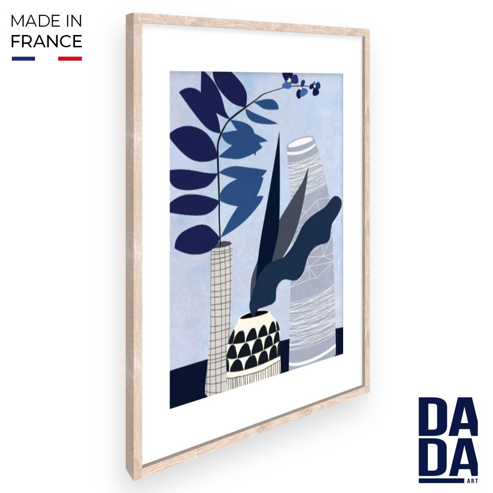 Image encadrée avec cadre CHÊNE / 30x40cm / Feuilles élégantes / Créé ...