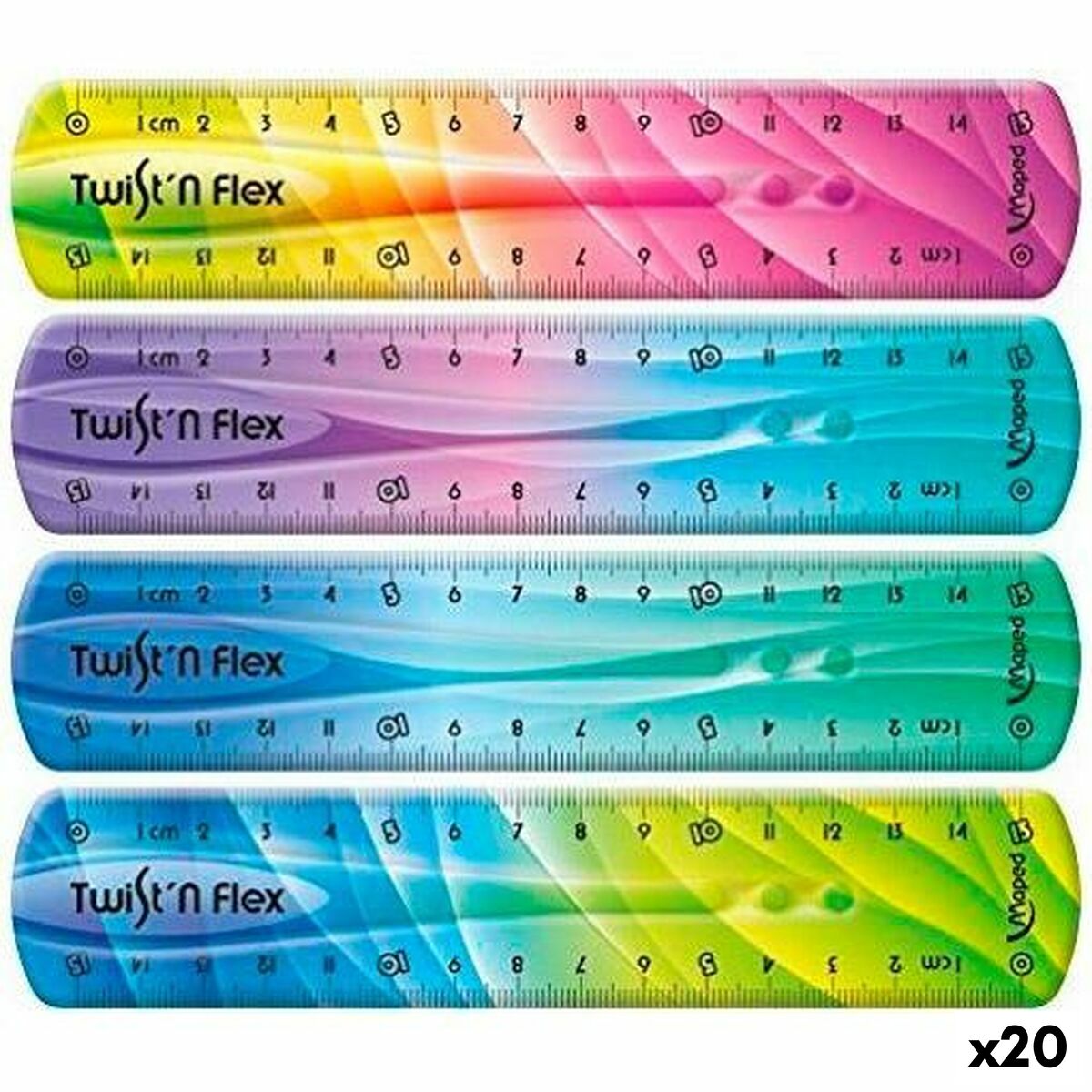 Set de reglas Maped Twist'n Flex Multicolor 15 cm Flexible 20 Unidades ...