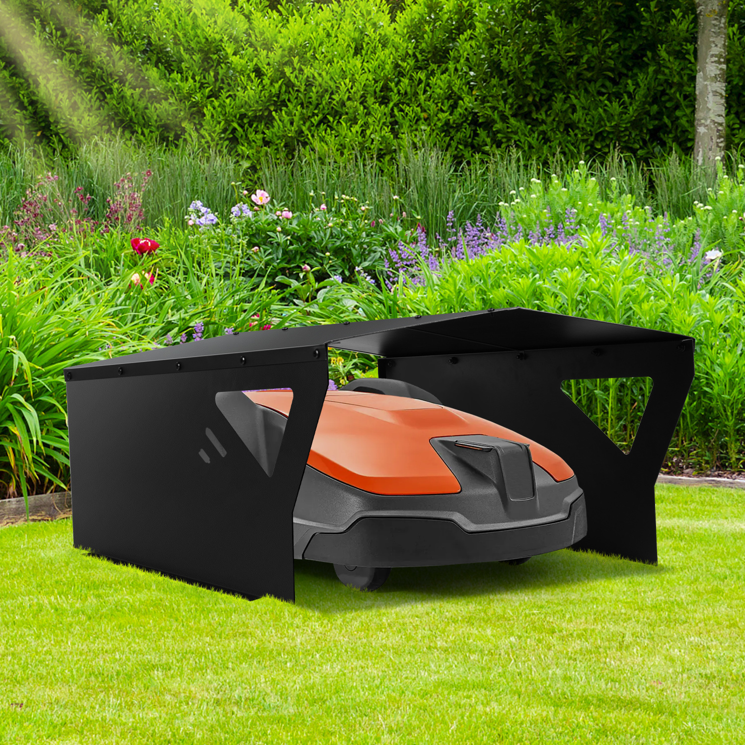 Garage pour Tondeuse Robot avec Toit en Acier Galvanisé - Protection UV ...