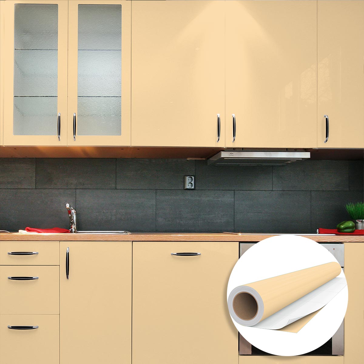 Rouleau adhésif Imperméable Vinyle au Mètre - Sticker Lavable Cuisine ...
