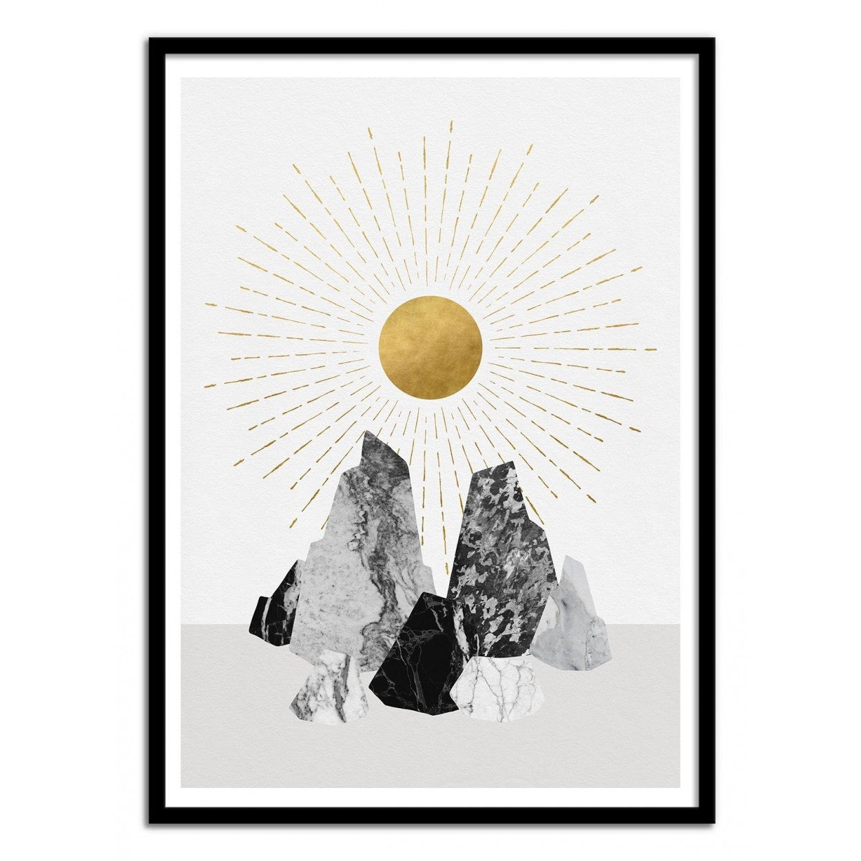 Art-Poster - Rock formation part 2 - Kookie Pixel - avec cadre noir 50 ...
