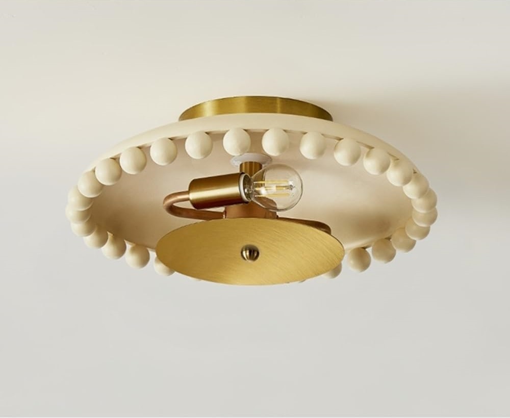 Lámparas de techo onduladas, lámparas colgantes de resina color crema ...