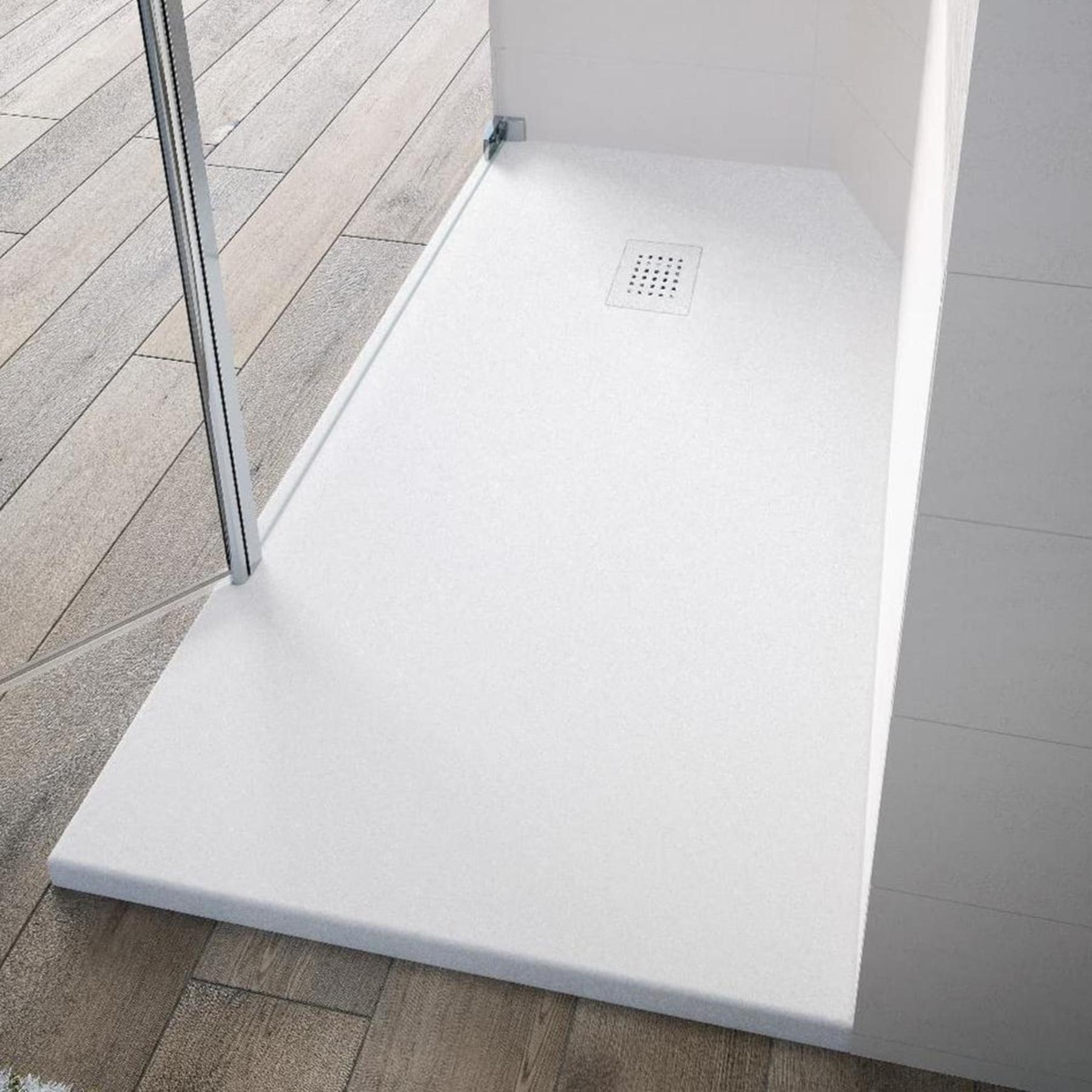 Kinedo Kinesurf ducha descutable 140X80 grano blanco mate con parrilla ...