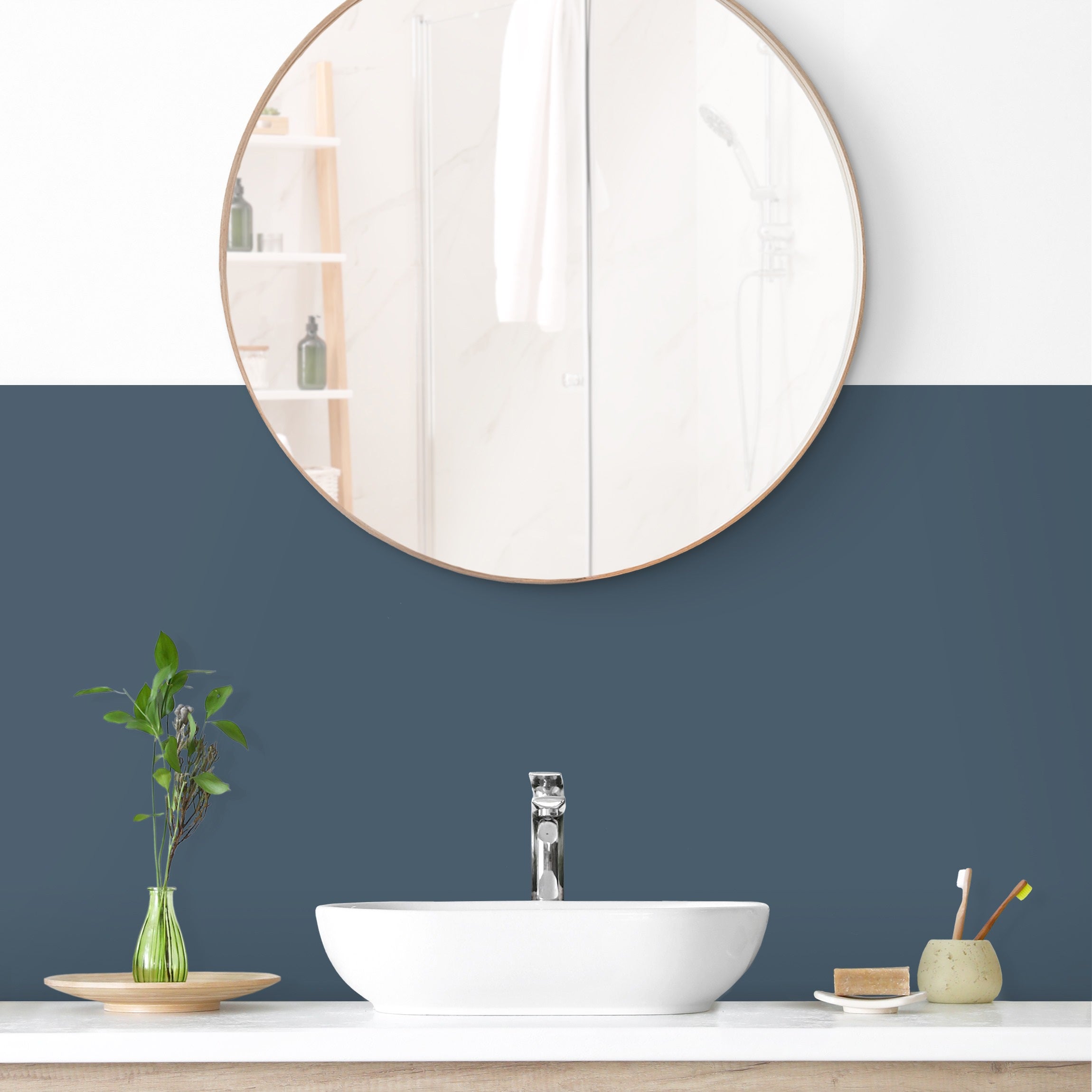 Panneau mural pour salle de bain - Bleu ardoise 300 x 60 cm | Leroy Merlin