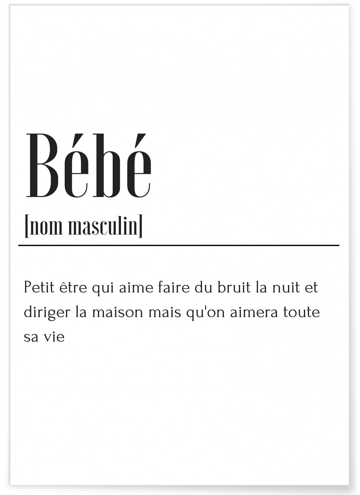 Affiche Définition Bébé - Format A3 - | Leroy Merlin