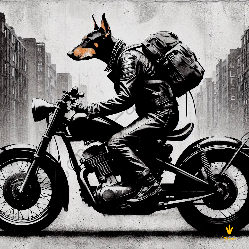 Lienzo perro motero 50x50 | Leroy Merlin