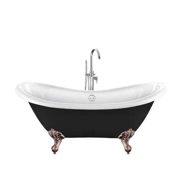 Baignoire ancienne rétro sur pieds DARLINGTON Noire 175 cm Pieds d ...