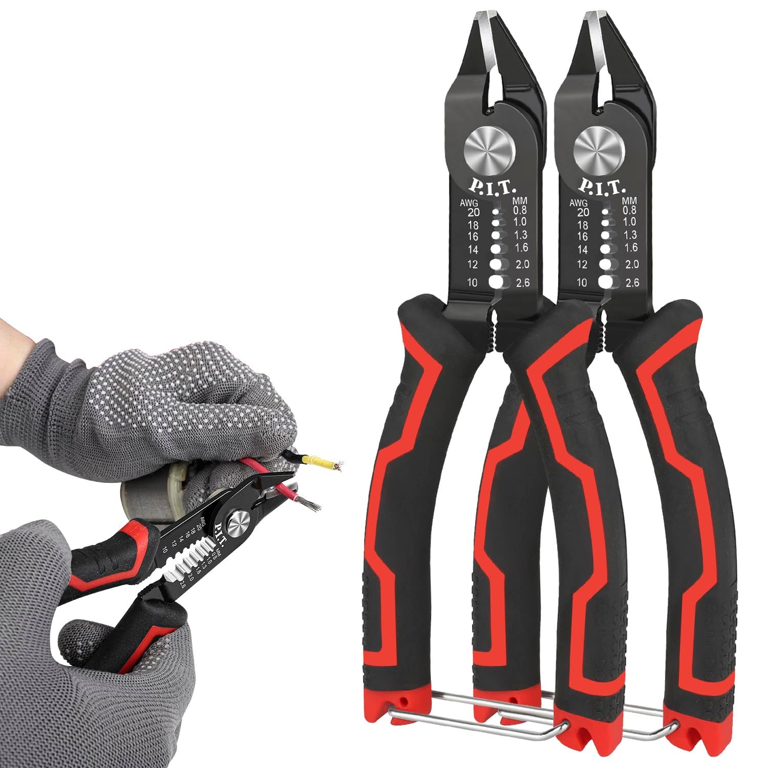 2 alicates de corte de 6,5 pulgadas con pelado adicional, pelacables ...