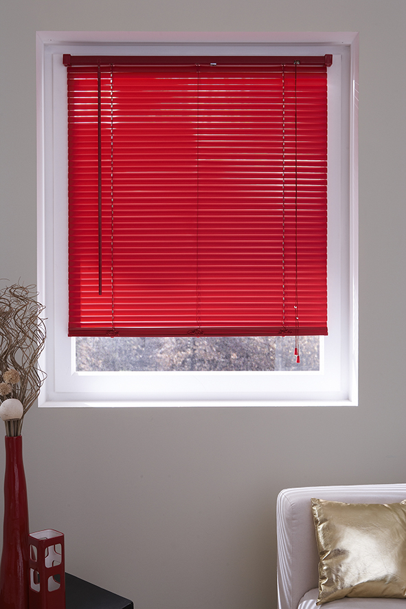 Store Vénitien Uni en PVC - Rouge - 45x175 cm - Polyester/Plastique ...