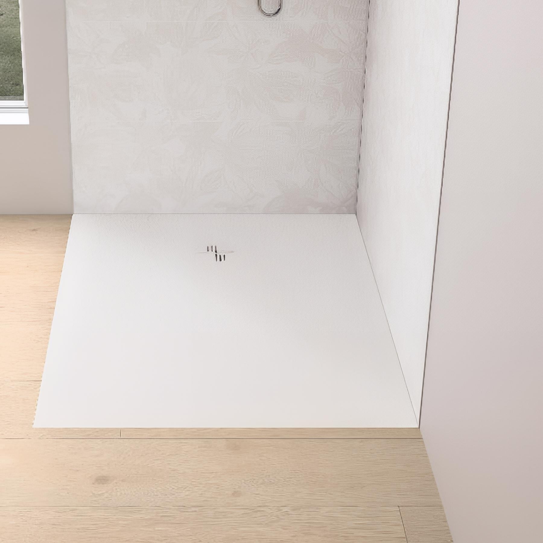 KINEDO KINEMOON EVO Plato de ducha de composite 100x80 textura piedra ...