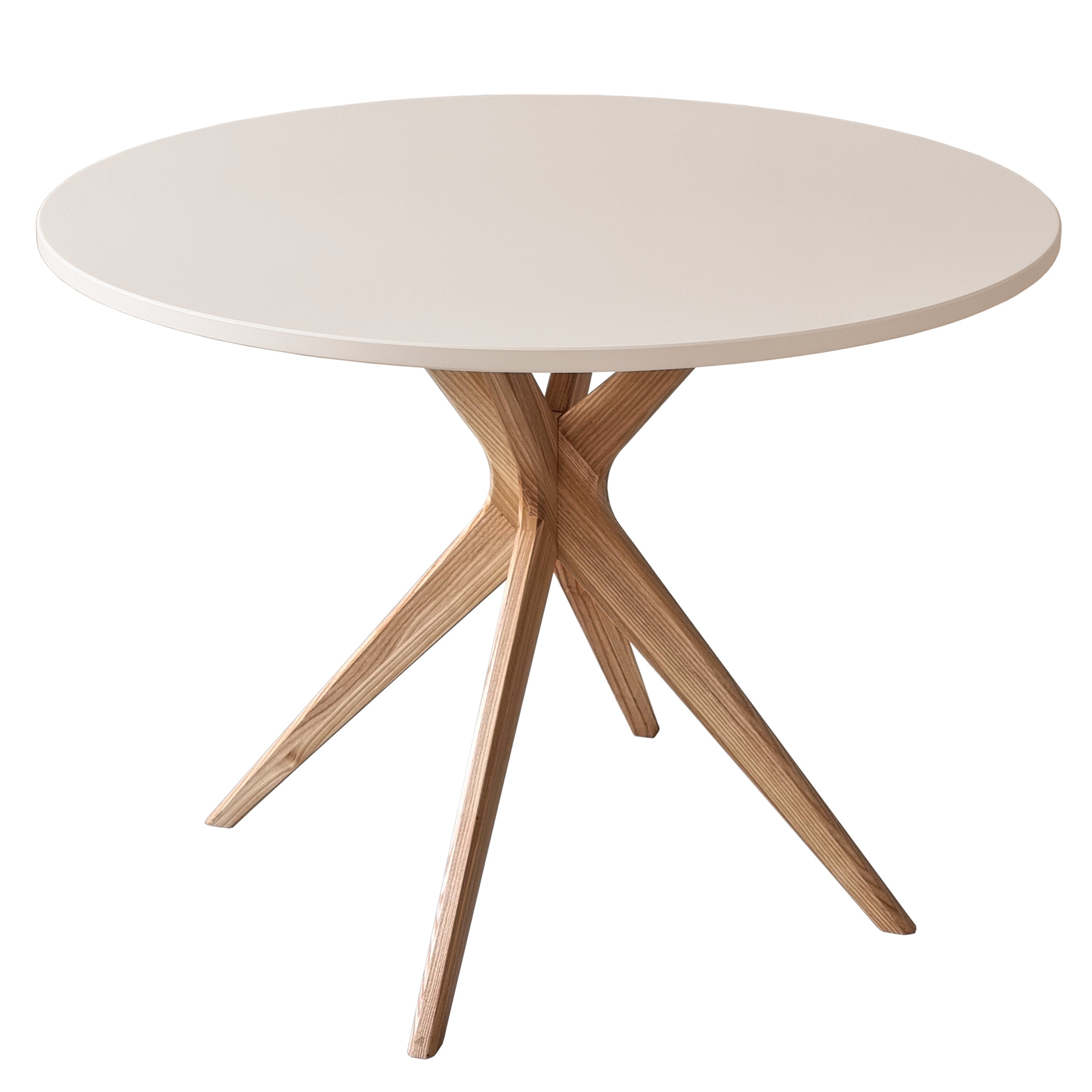 Table à manger ronde, diamètre 100, Brun beige, table à manger pour 6 ...