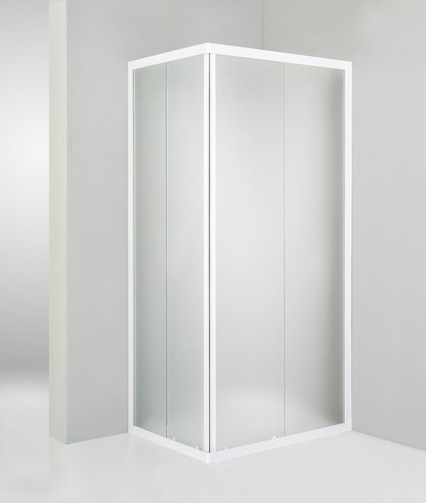 Box doccia angolare porta scorrevole 75x85 cm opaco bianco | Leroy Merlin
