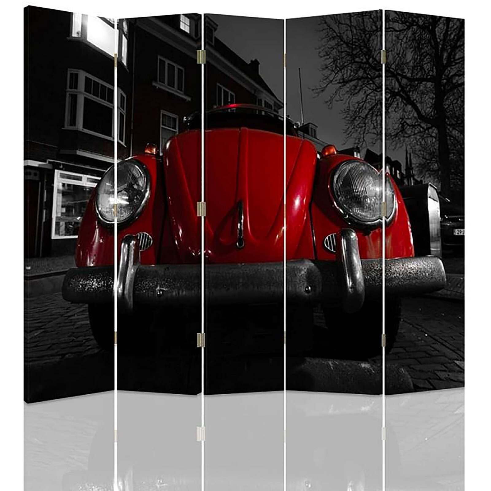 Paravent Bossu Rouge Design 5 Panneaux pour Décoration - 180 x 150 cm ...