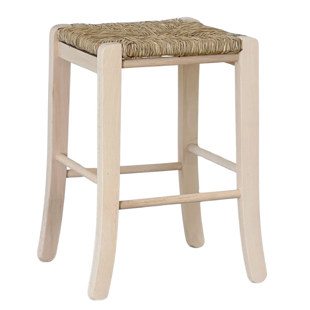 Taburete bajo h 47 cm de madera cuadrada para pintar con patas de sable ...