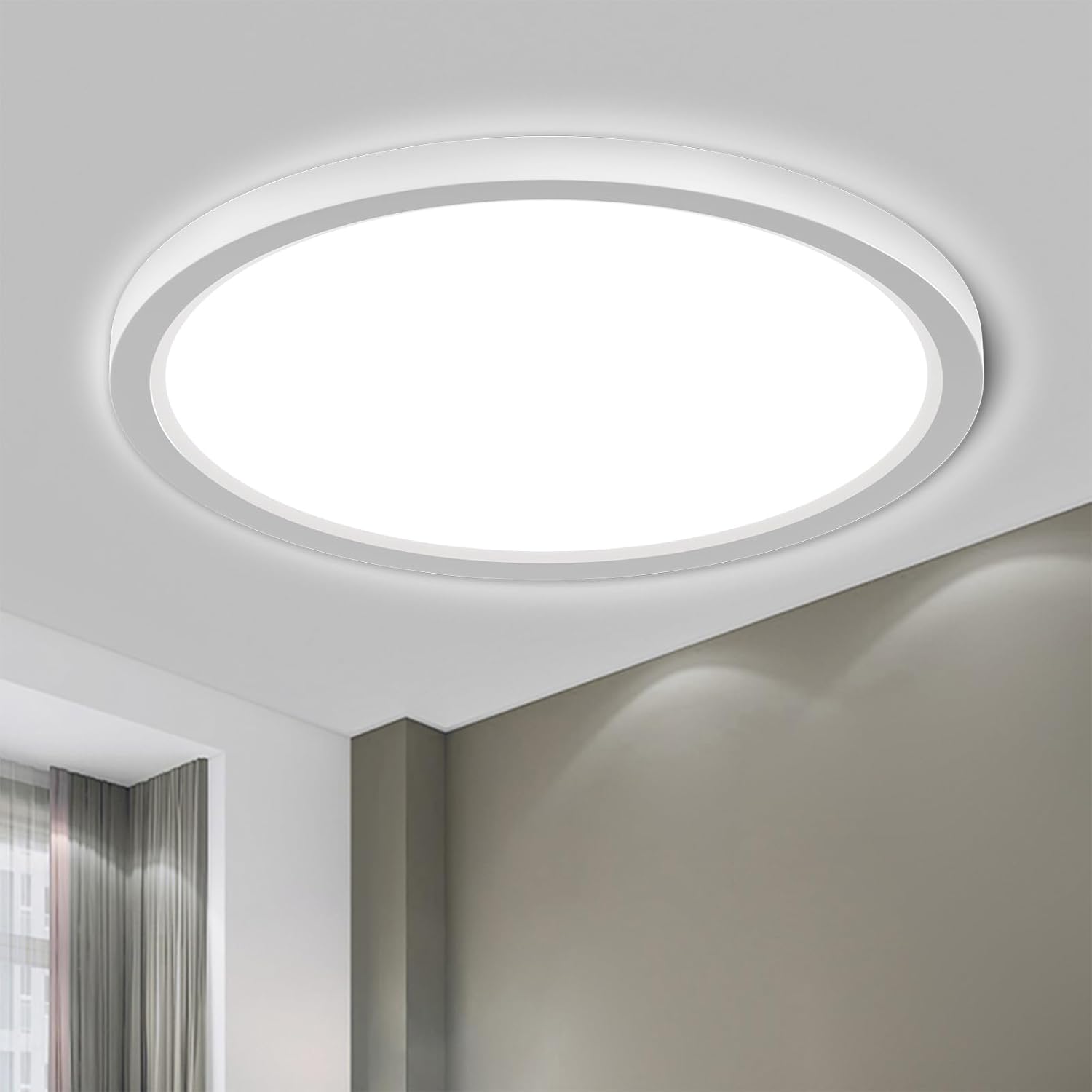 Plafonnier LED, IP44 étanche, éclairage de salle de bain rond et plat ...