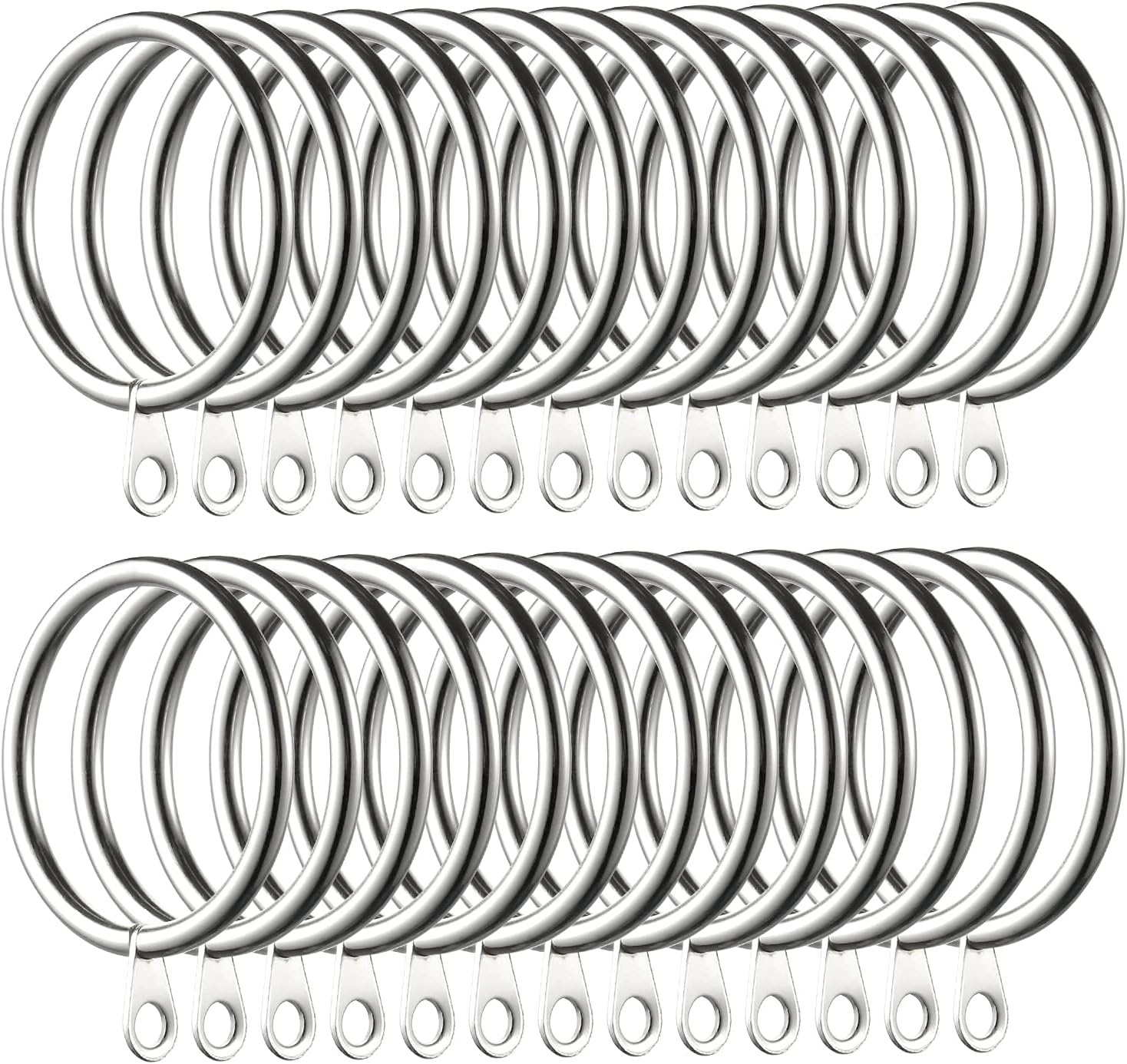 (Argent)60 Pièces Anneaux de Rideau, Anneaux de Suspension en de ...