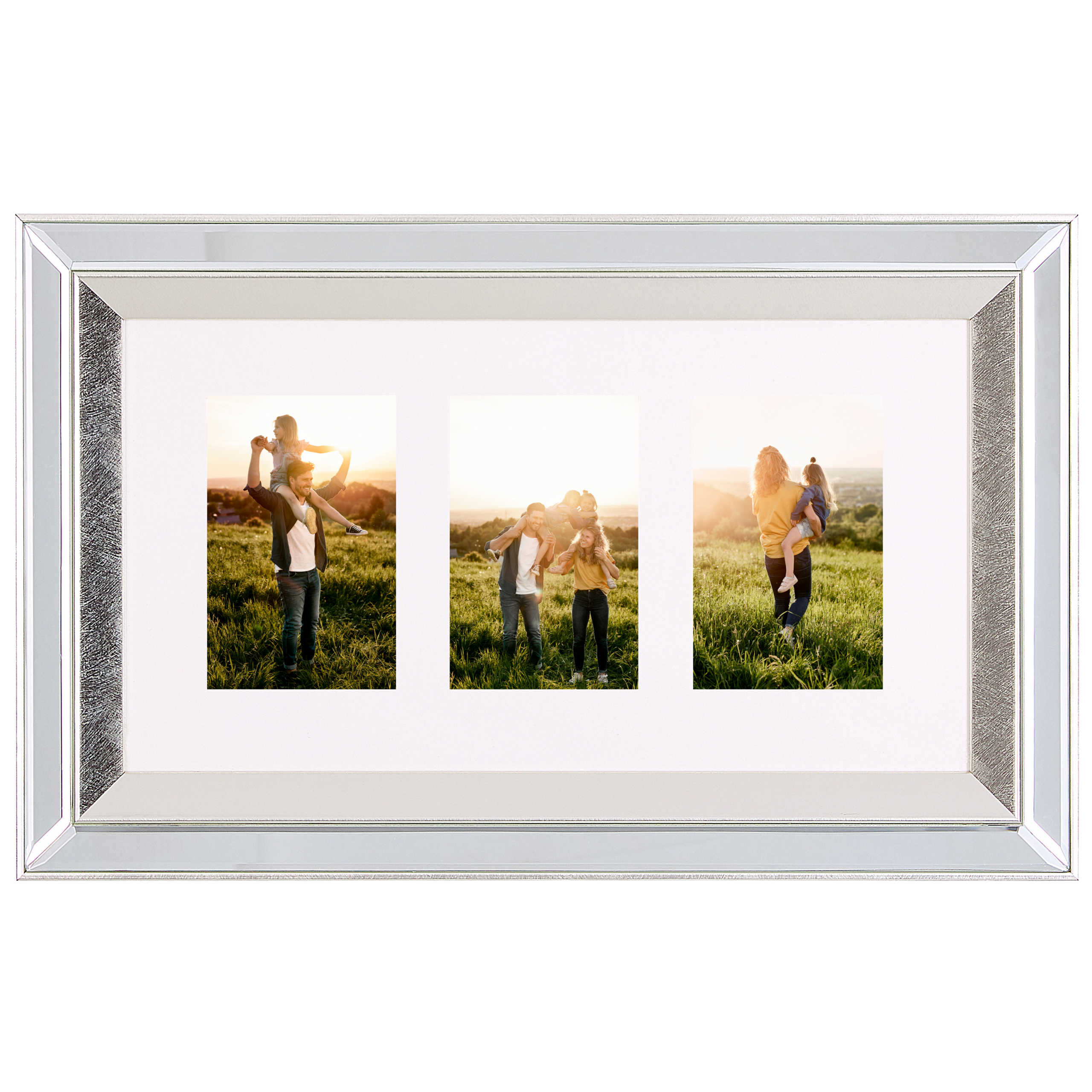 Cadre pour 3 photos 50 cm 32 cm Argenté MAKENI | Leroy Merlin