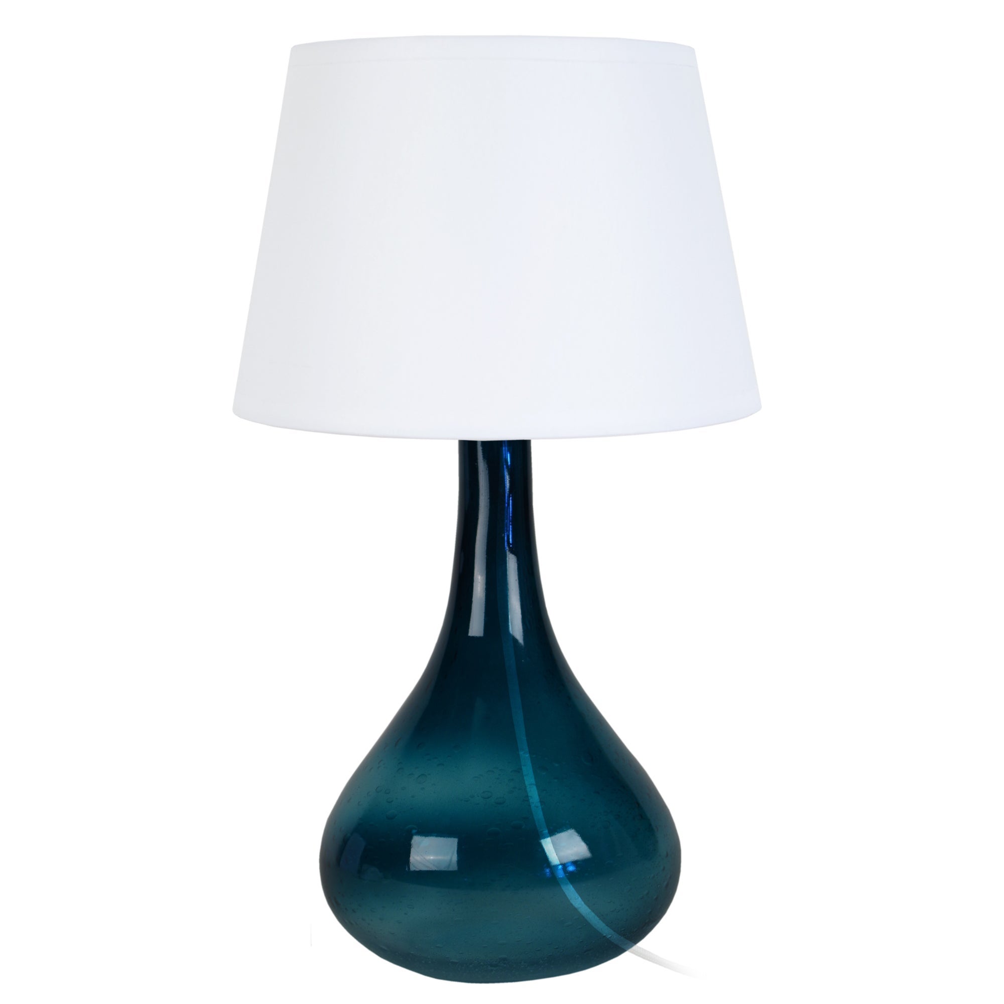 Lampe de Chevet TOSEL ,verre,anil, Blanc ,H34xD20xP20cm | Leroy Merlin