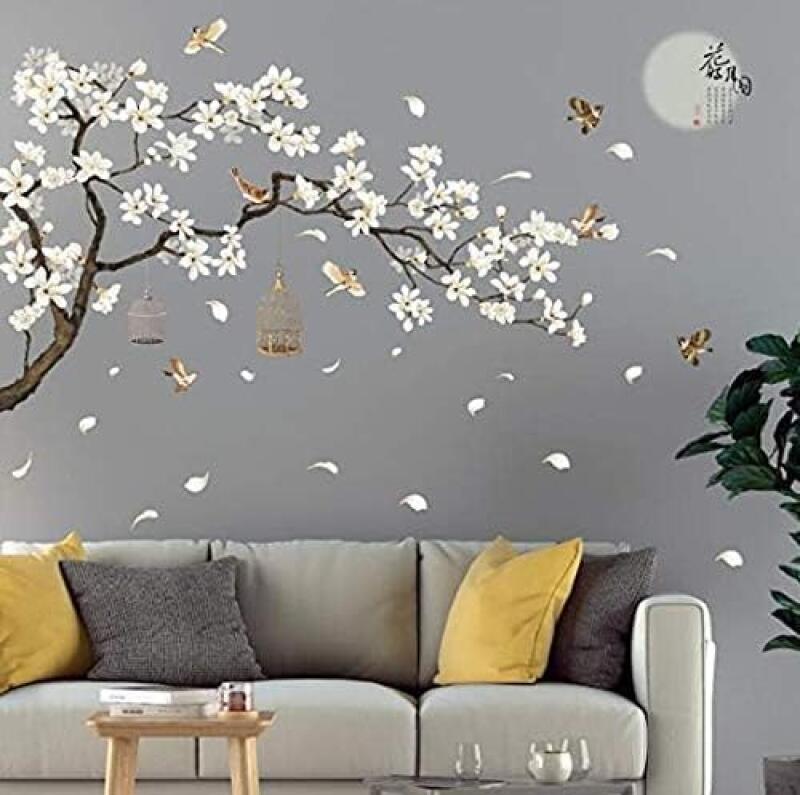 Stickers muraux rétro à faire soi-même, représentant des fleurs de ...