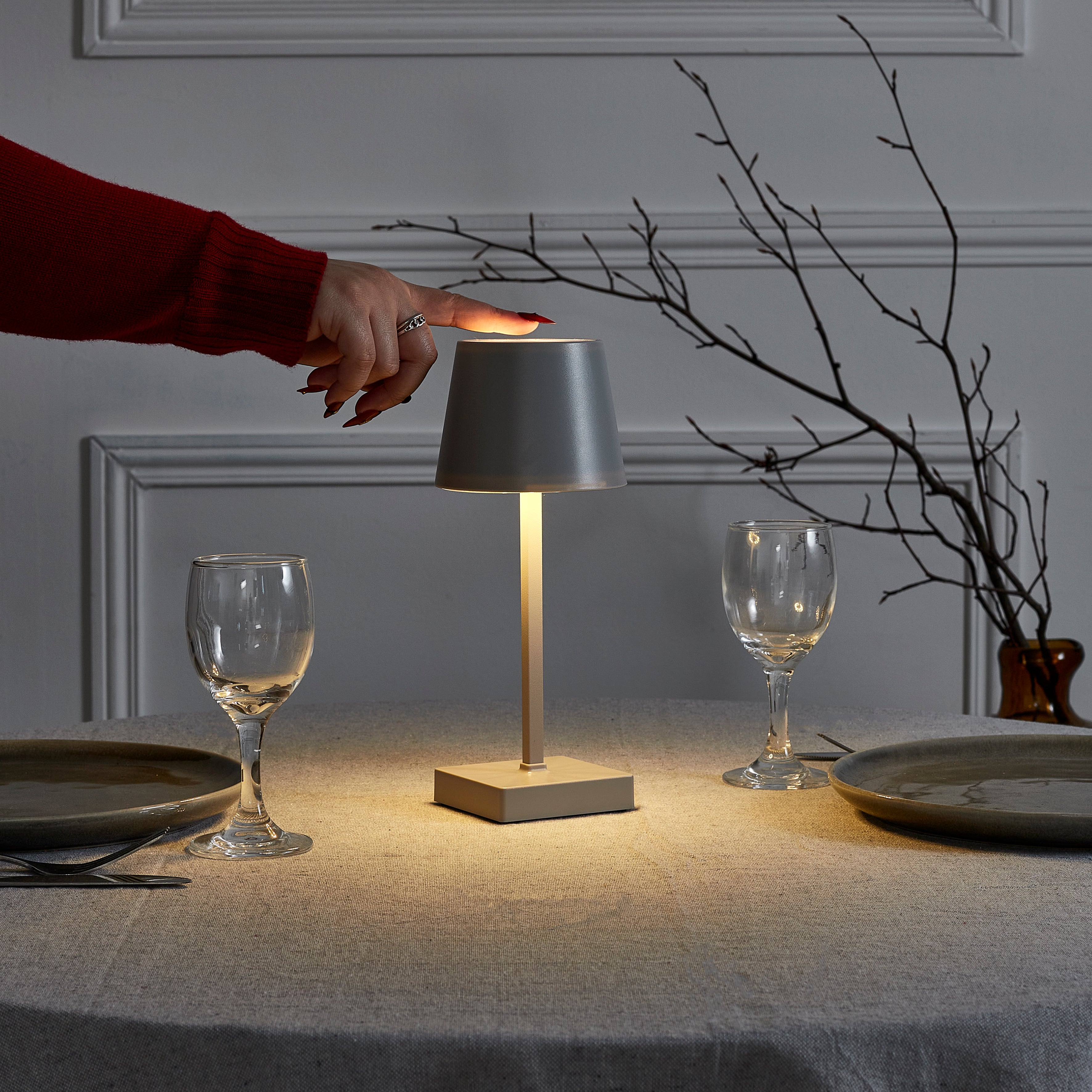 Lampe - HOME DECO FACTORY - LED - Tactile - Marron | Leroy Merlin
