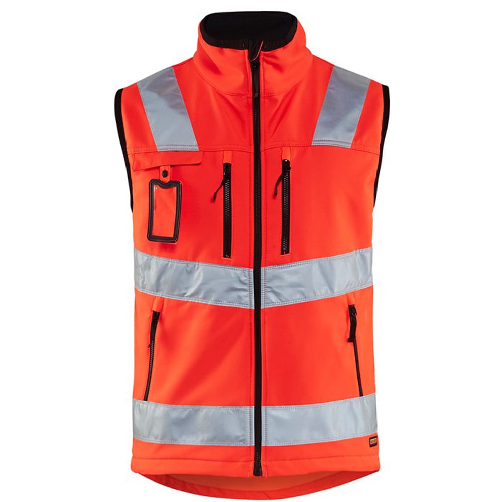Gilet sans manches haute visibilité Blaklader Softshell Rouge Fluo M ...