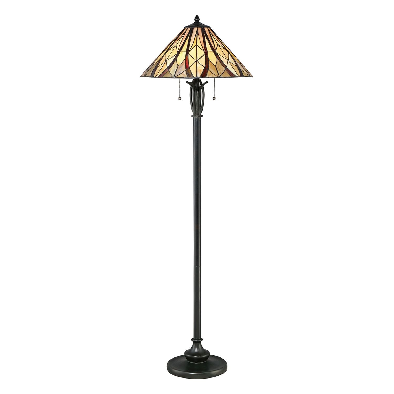 Lampadaire style Tiffany 149 cm petit 2 suspensions E27 lampe de salon ...