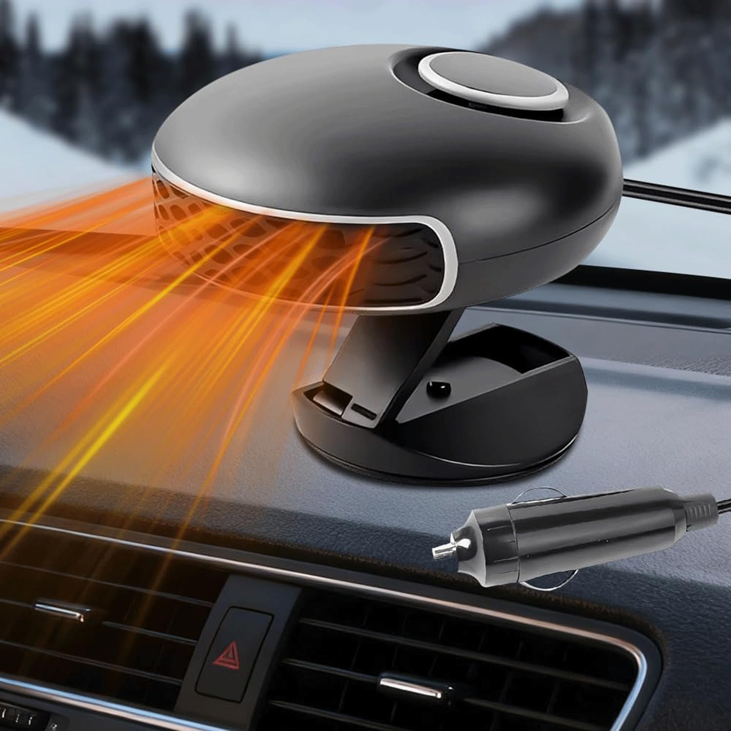 Chauffage de Voiture, 2 en 1 Ventilateur de Pare-Brise Automobile,12V ...