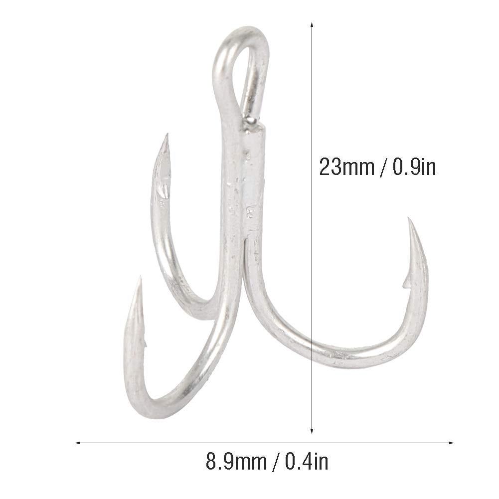 Lot de 20 hameçons triples pointus en acier à haute teneur en carbone ...