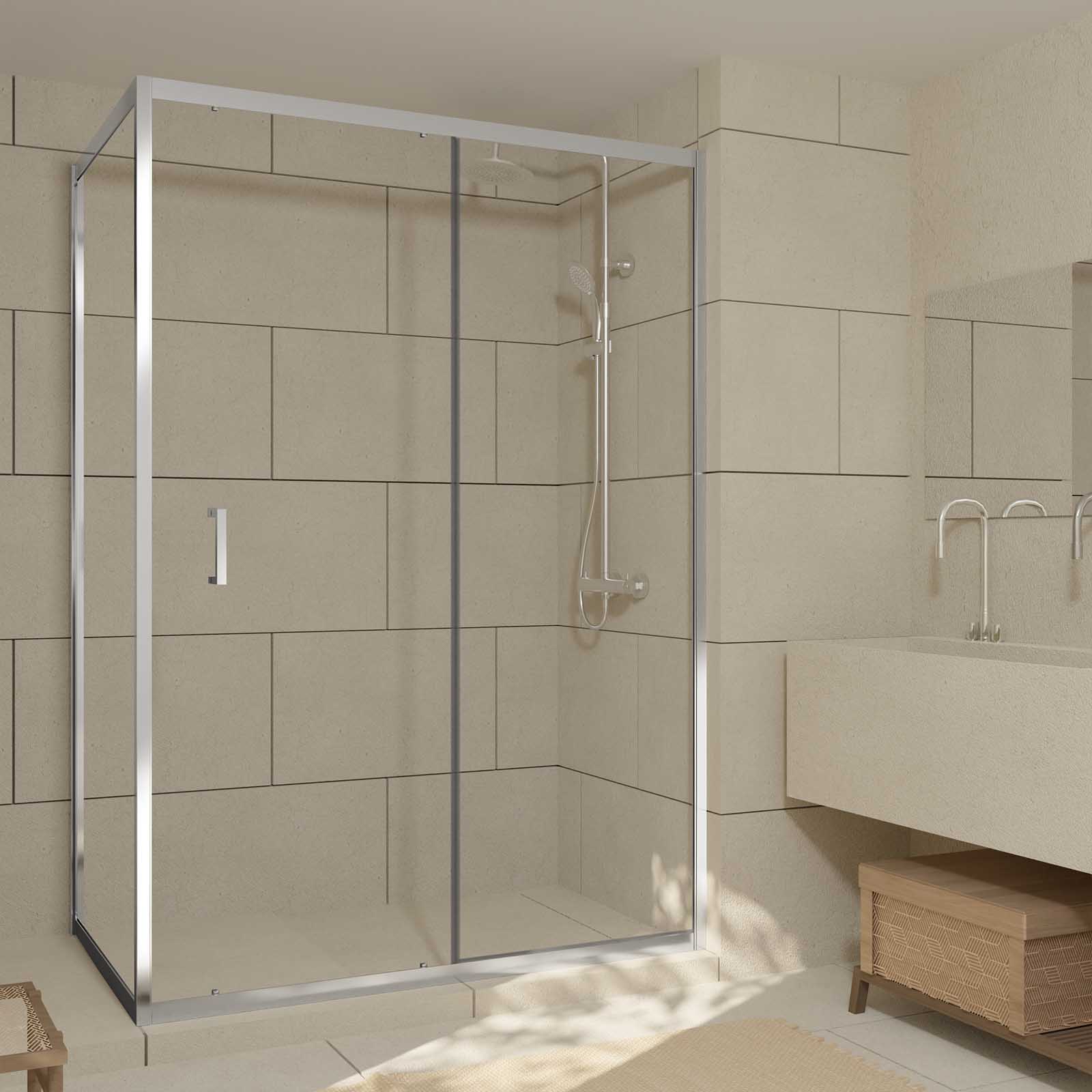 Puerta de Ducha Corredera y Panel Lateral 140x80x200 - Perfiles ...