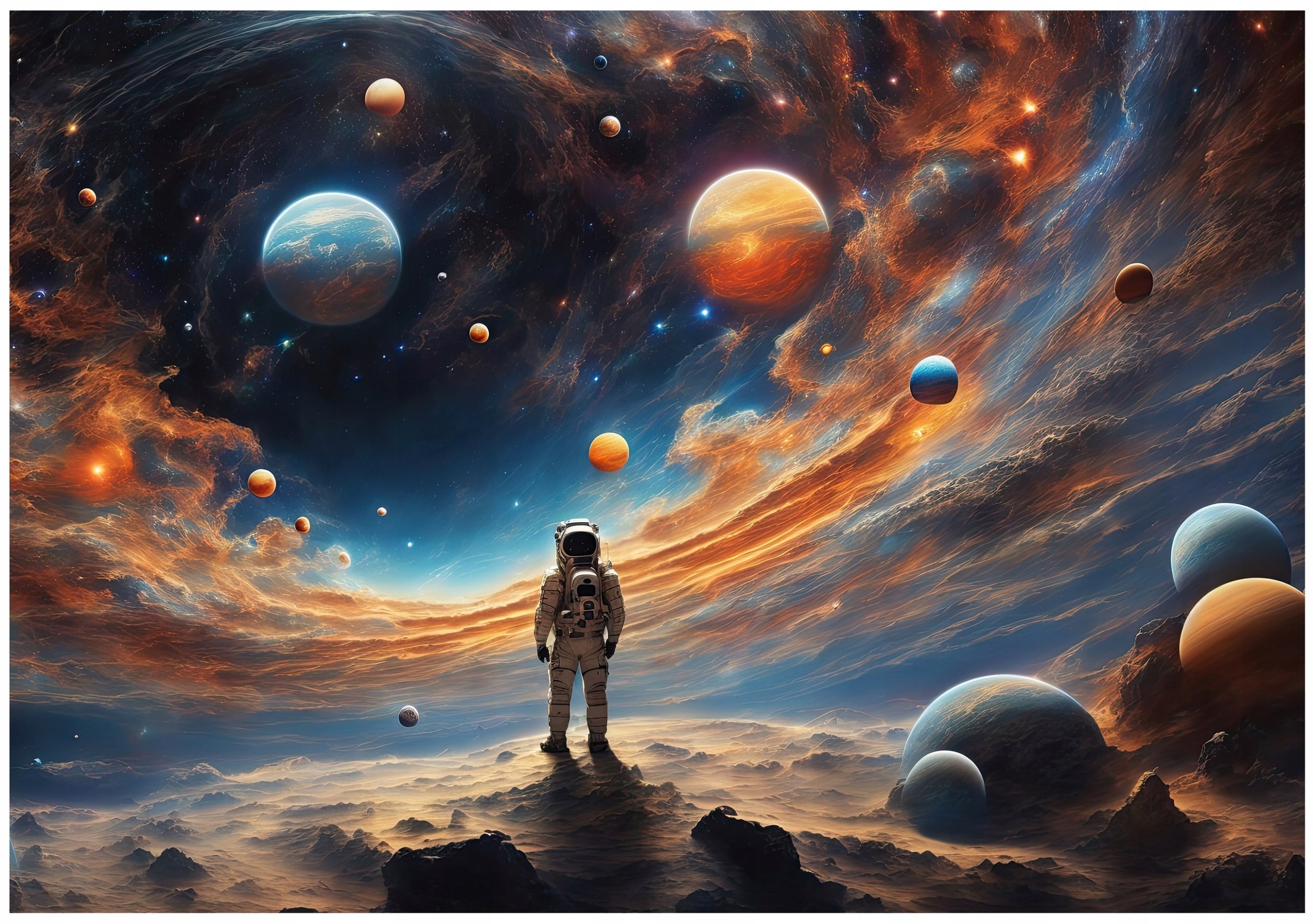 Papier Peint Enfant Cosmos Galaxie Intissé Panoramique 400x280 cm - Colle Inclus - Chambre et ...