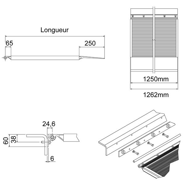 Rampe de quai - Longueur 690 mm/ Largeur 1250 mm - Charge max 3420 kg ...