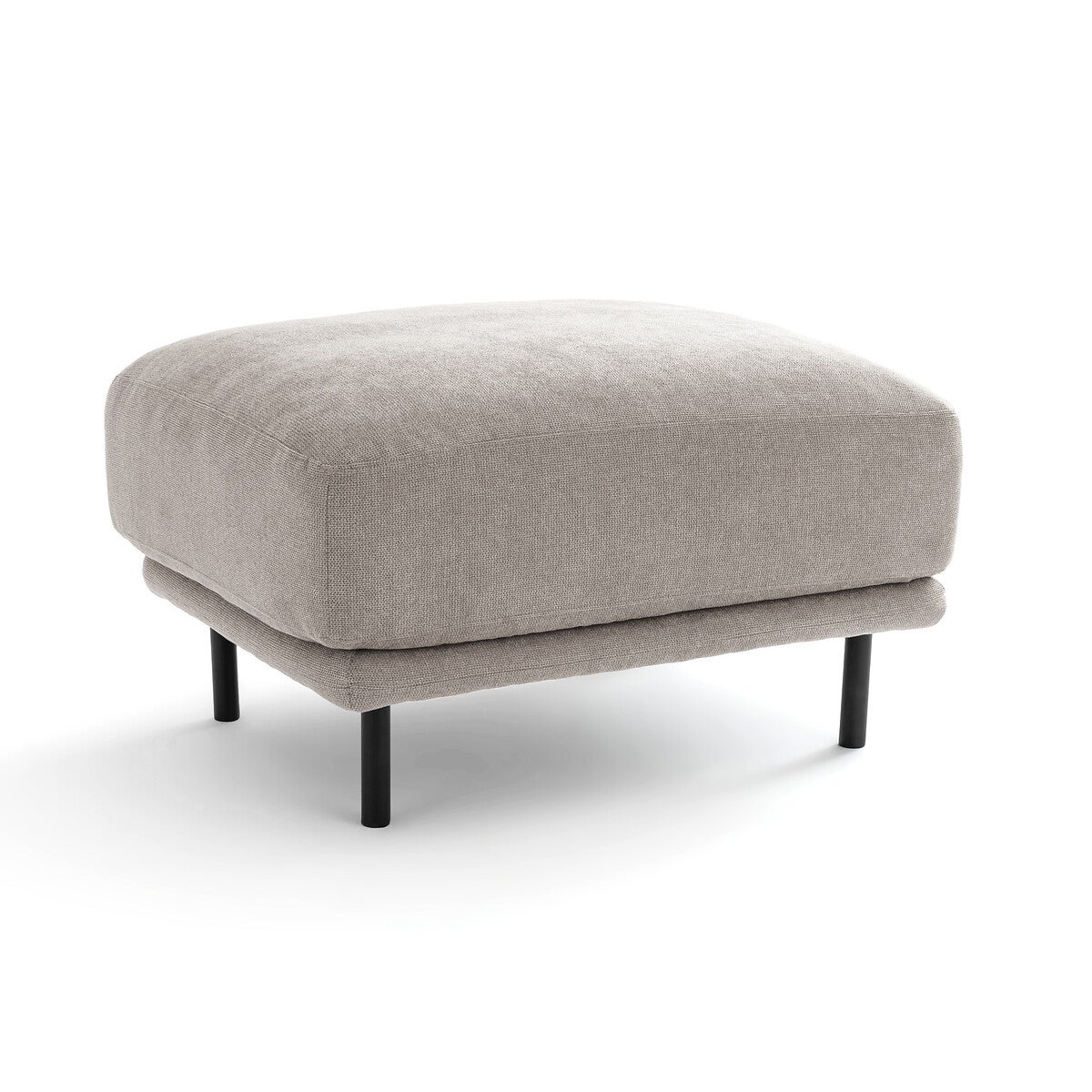 Pouf tissu texturé, Victor - Gris clair - taille unique | Leroy Merlin