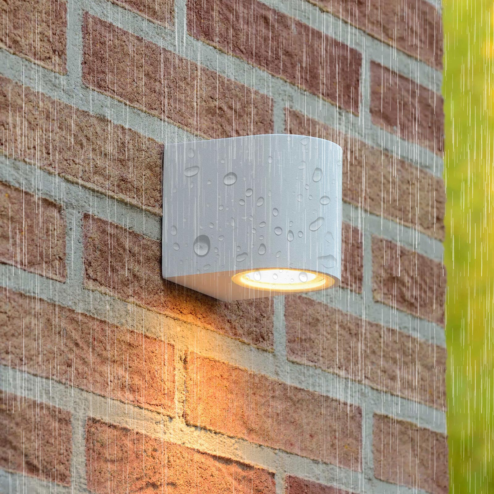 Aplique de pared para exterior, IP65, downlight, redondo, 1x GU10 máx ...