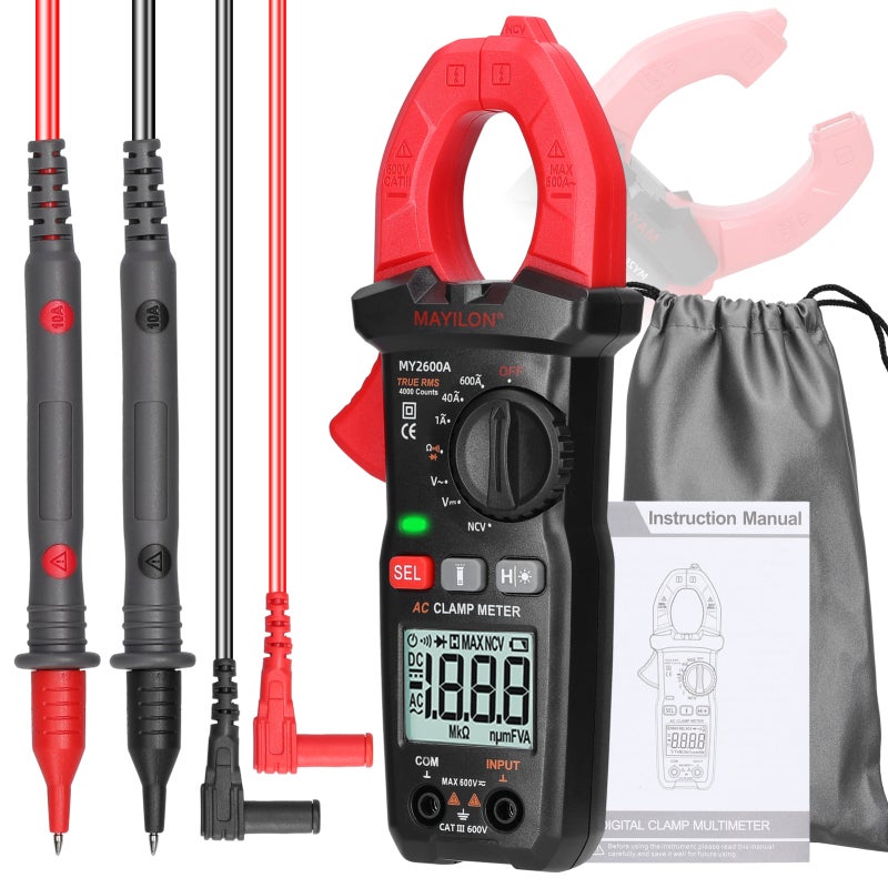 Appareil de mesure multifonction, Pince ampèremétrique numérique, 600 V ...
