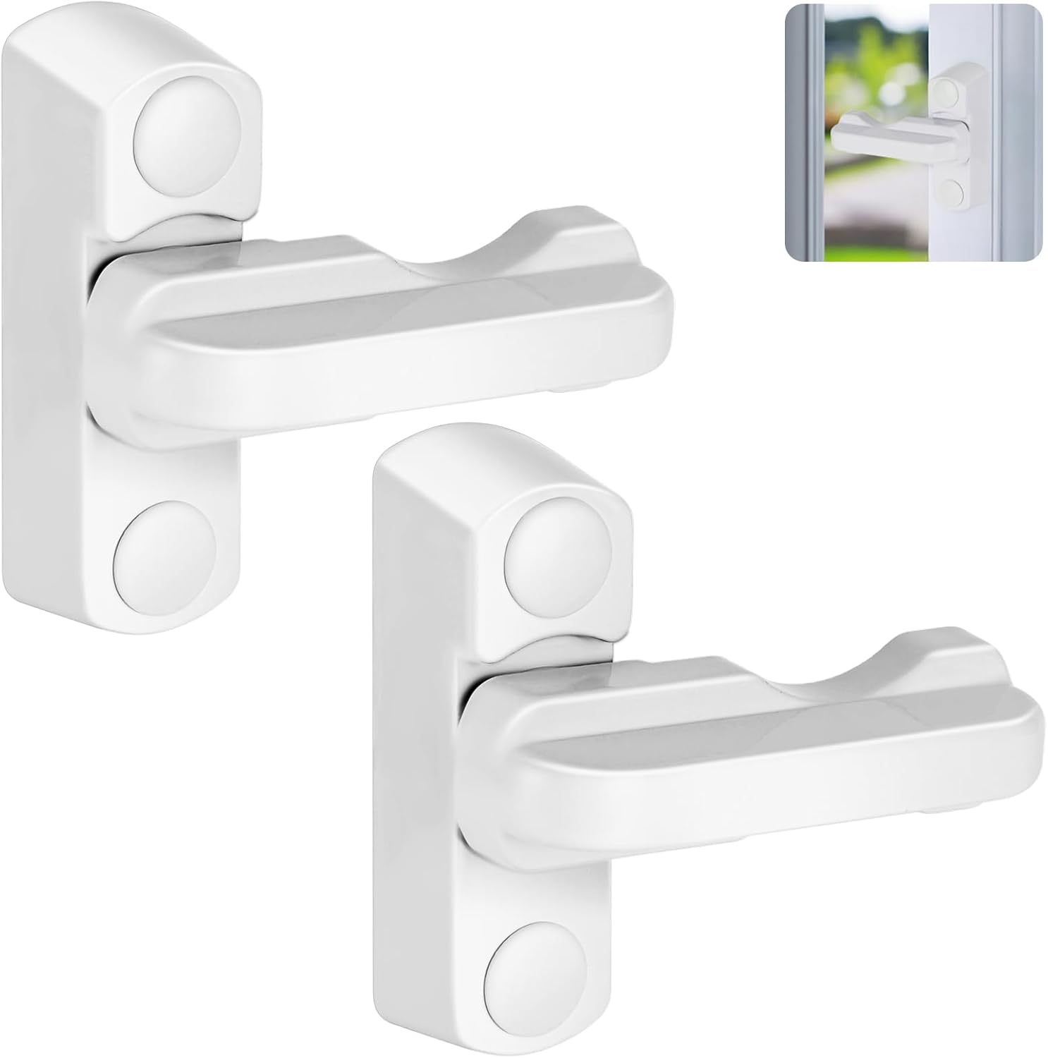 Lot de 2PCS Poignée de Fenêtre, Poignée Fenetre en Aluminium, Poignee Porte Bloque Fenetre pour ...