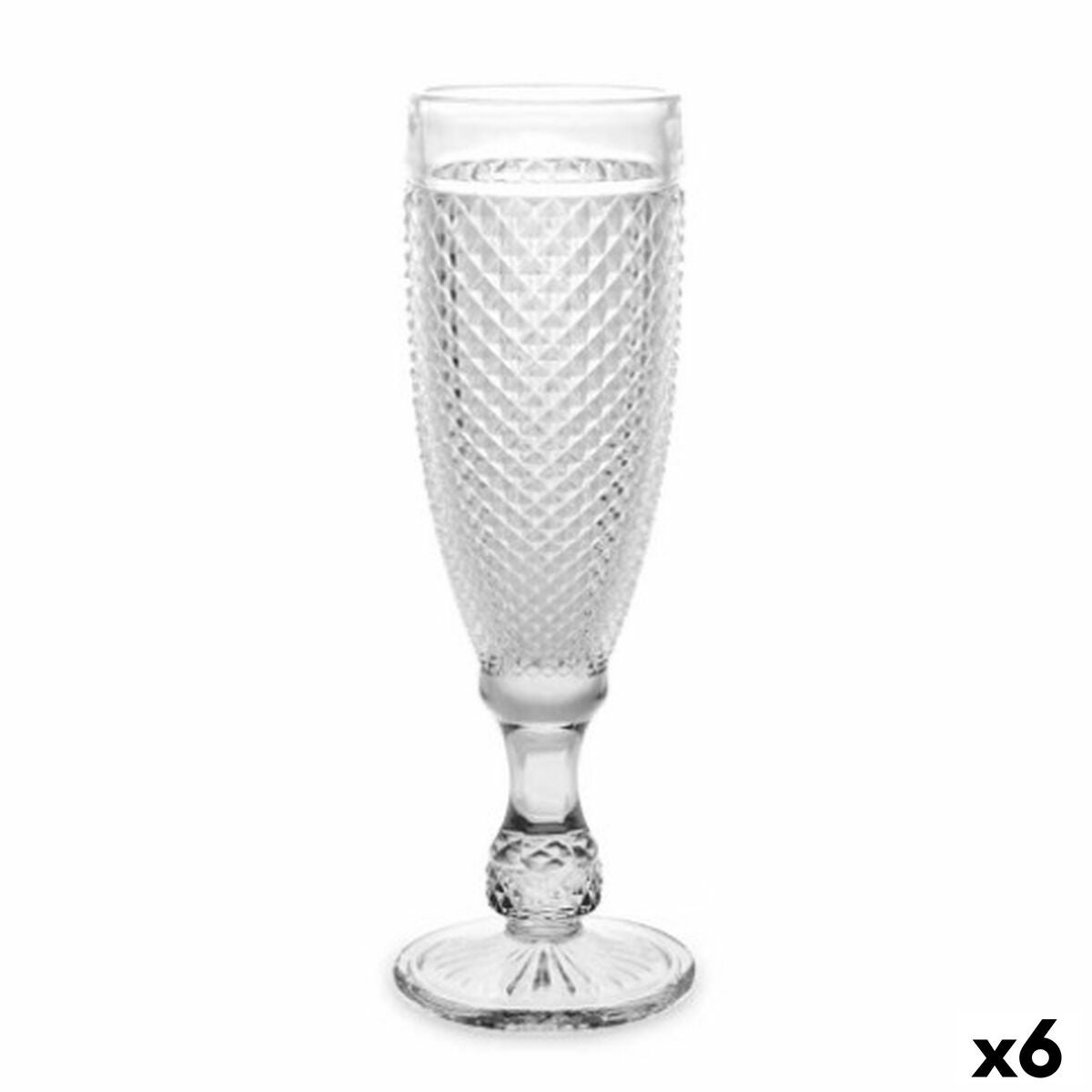 Copa de champán Diamante Transparente Vidrio 185 ml (6 Unidades ...