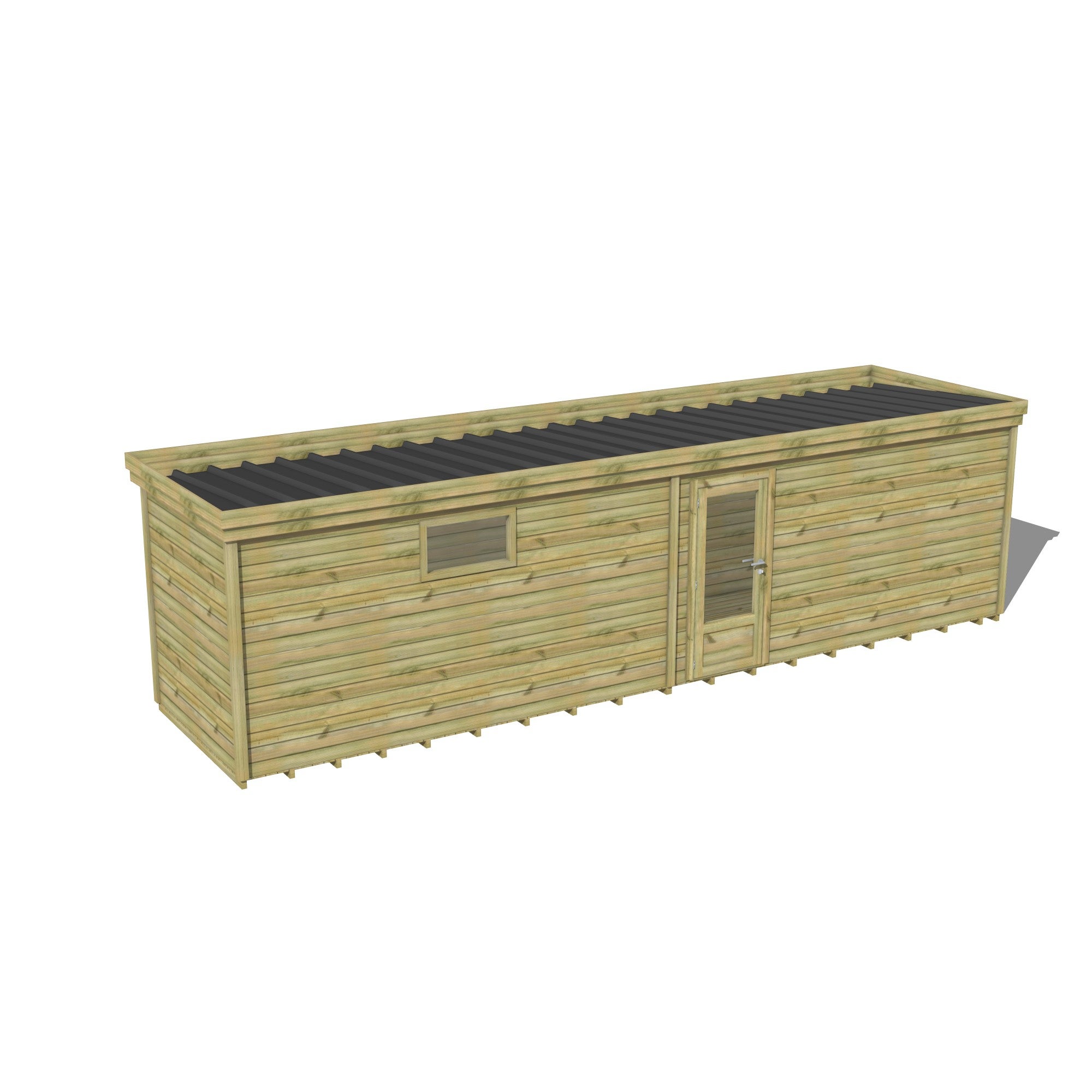 ABRI DE JARDIN bois Pin traité autoclave 27mm - 8,595x2,14m / 18m2 ...