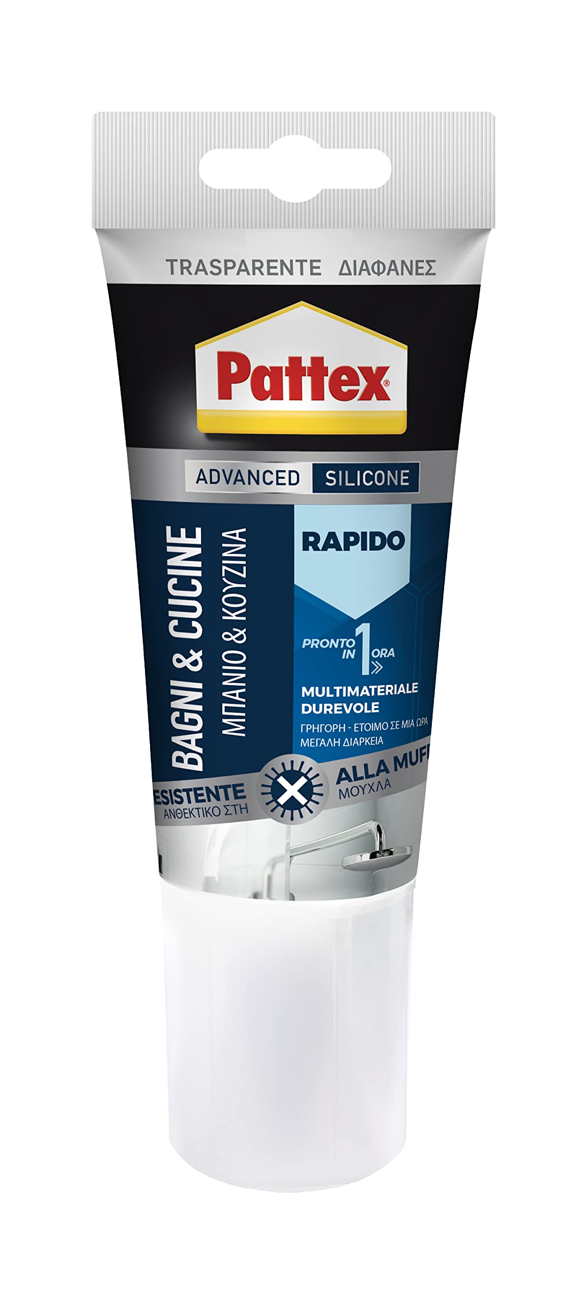 Pattex Bagni&Cucine Rapido, Trasparente, Silicone trasparente ...