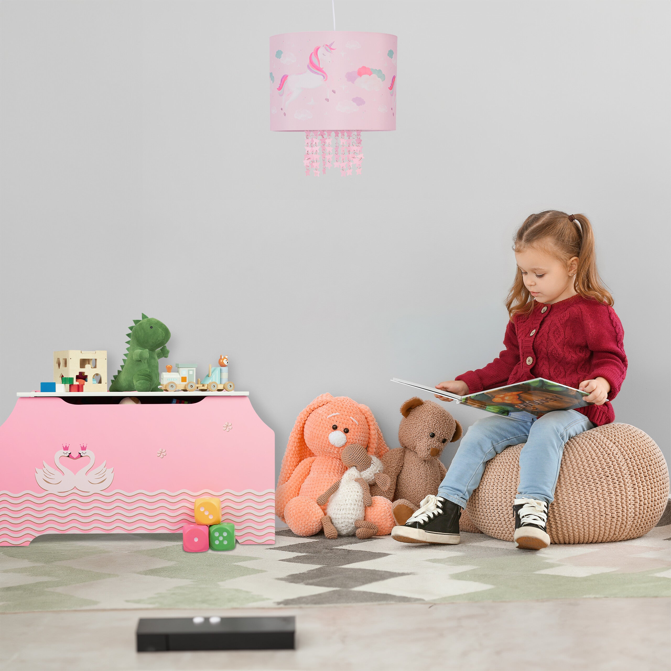 Lámpara Techo Infantil E27 Unicornio Colgante Dormitorio, Sala Juego ...