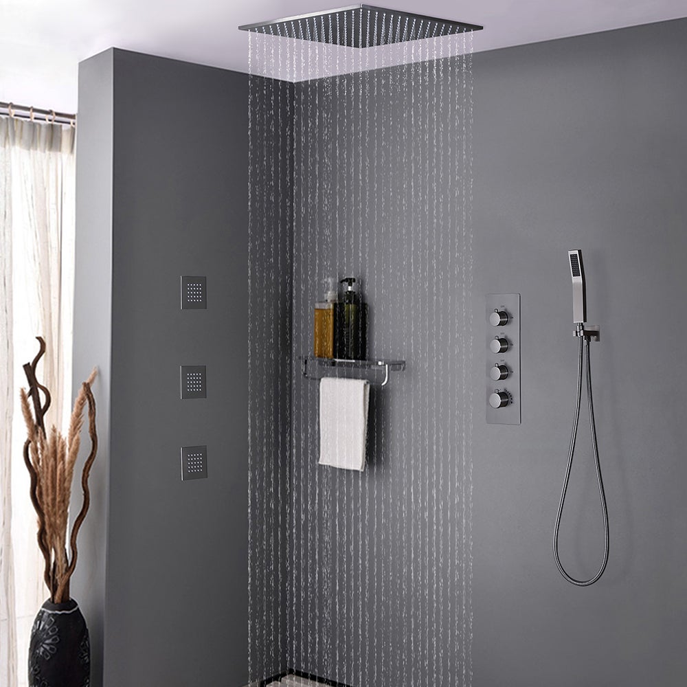 Unidad de ducha de techo estándar - Níquel cepillado | Leroy Merlin