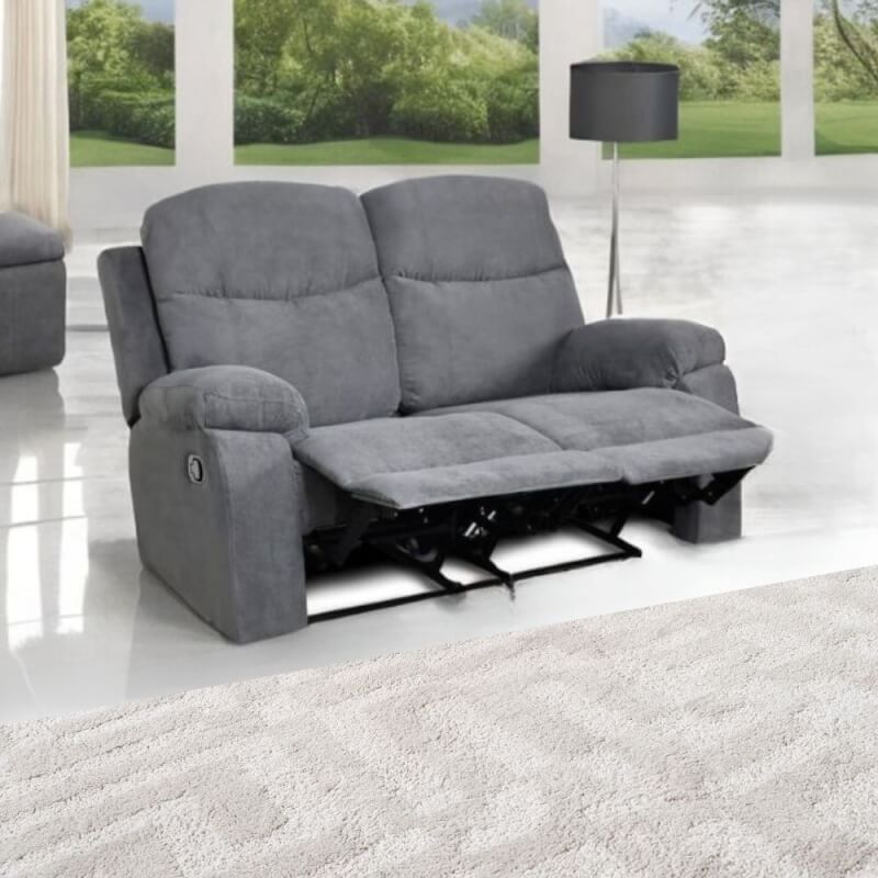Canapé Chicago inclinable 2 places gris Twist 20 | Leroy Merlin