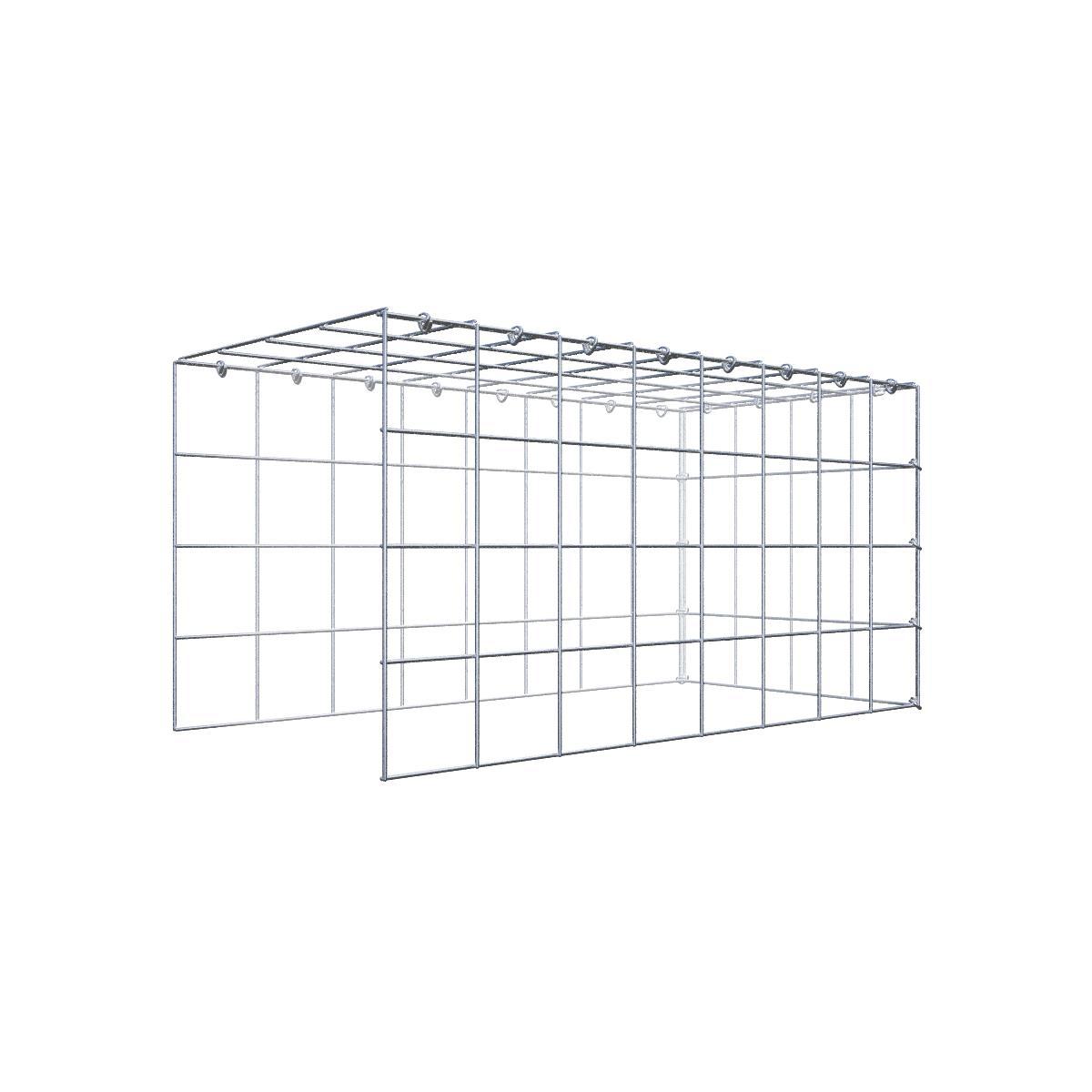 Gabión para montar en altura y longitud 80 cm x 40 cm x 40 cm (L x H x P), malla 10 x 10 cm ...