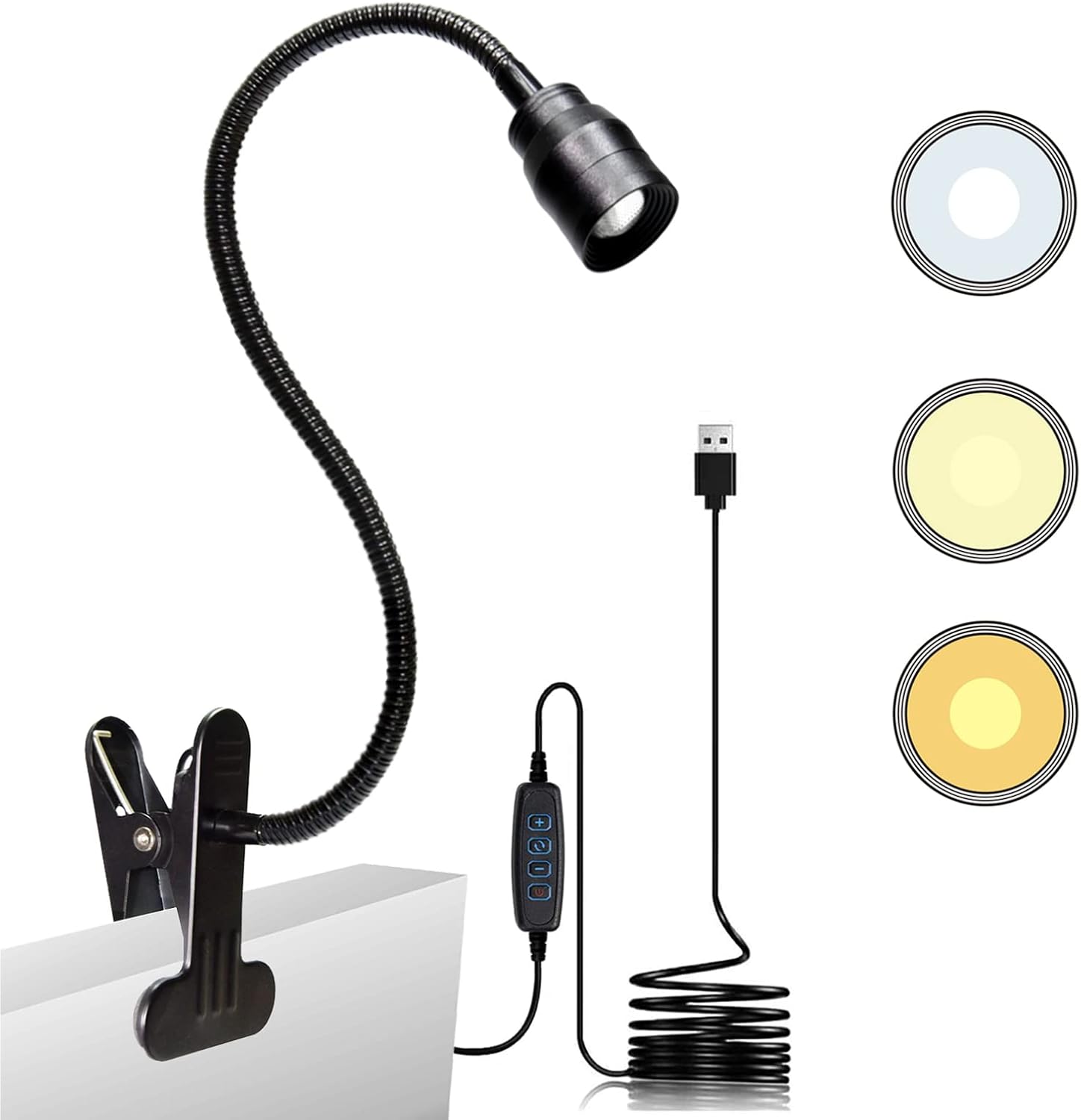 Lampe de lecture LED zoomable pour chevet, lampe projecteur à pince ...