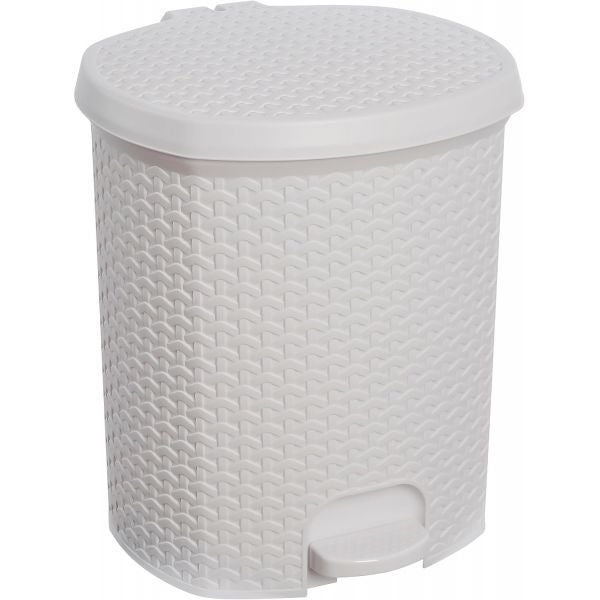 Poubelle pour Salle de Bain Elégante en Plastique 21 litres - Blanc ...