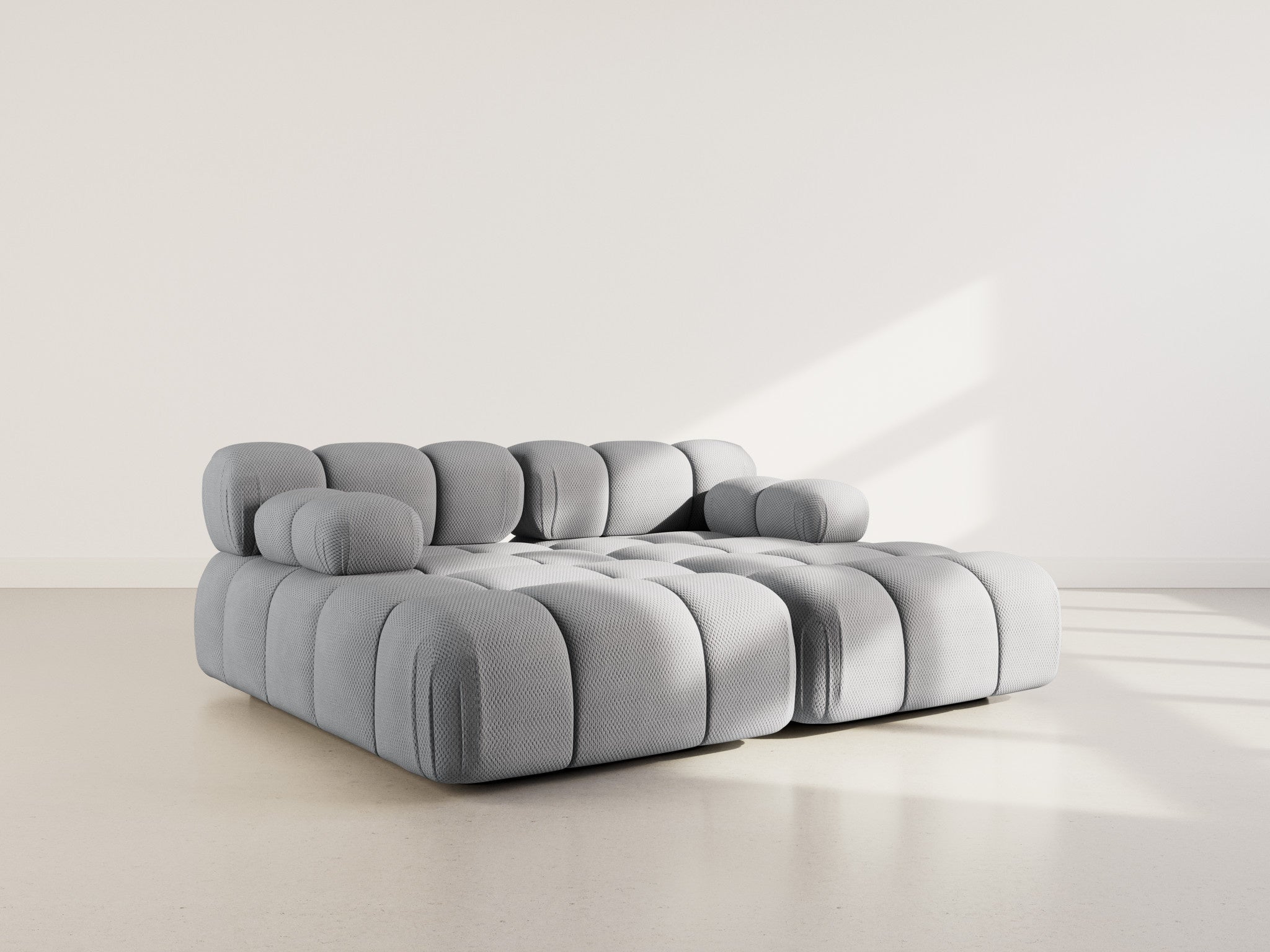 Canapé modulable 4 places en velours texturé gris - RUBY - Best ...